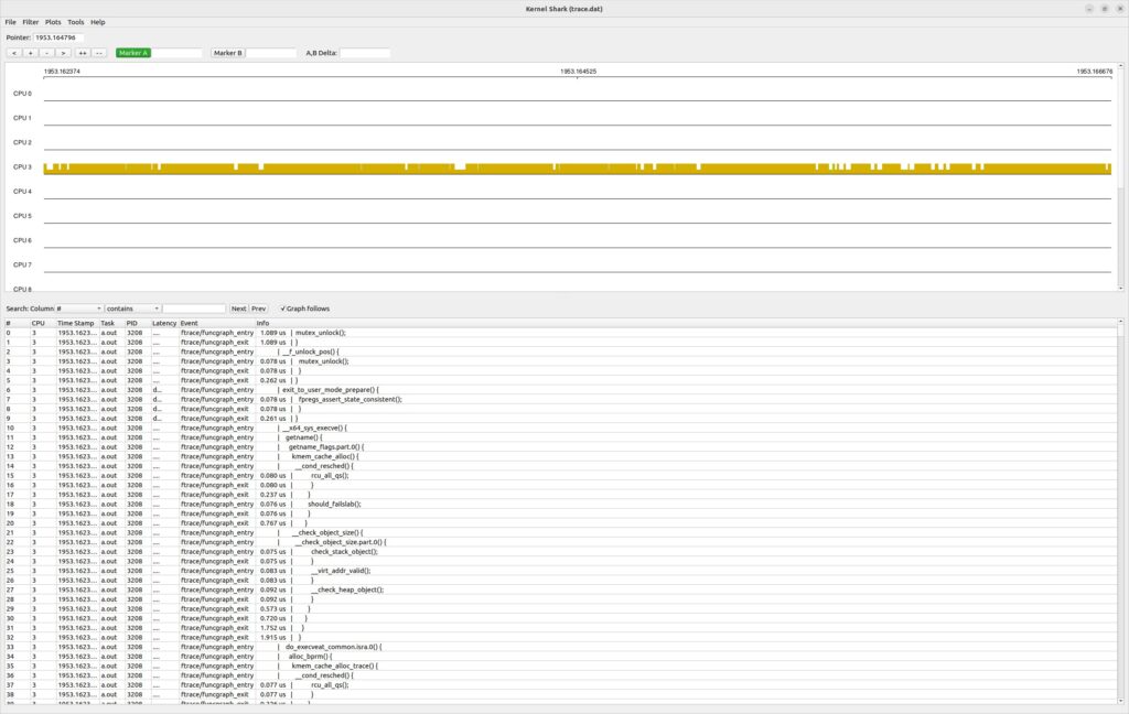 【C言語】Linuxカーネルの関数呼び出しをトレースするKernelSharkの使い方